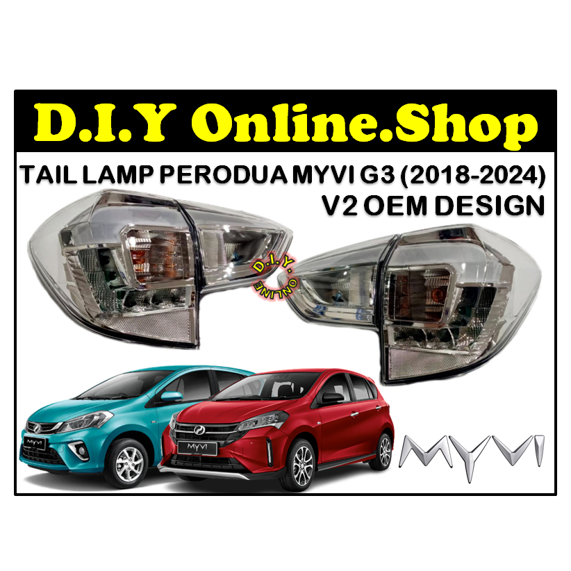 Perodua Myvi G3 2018 TO 2024 V2 OEM DESIGN TAIL LAMP TAIL LIGHT LED ...