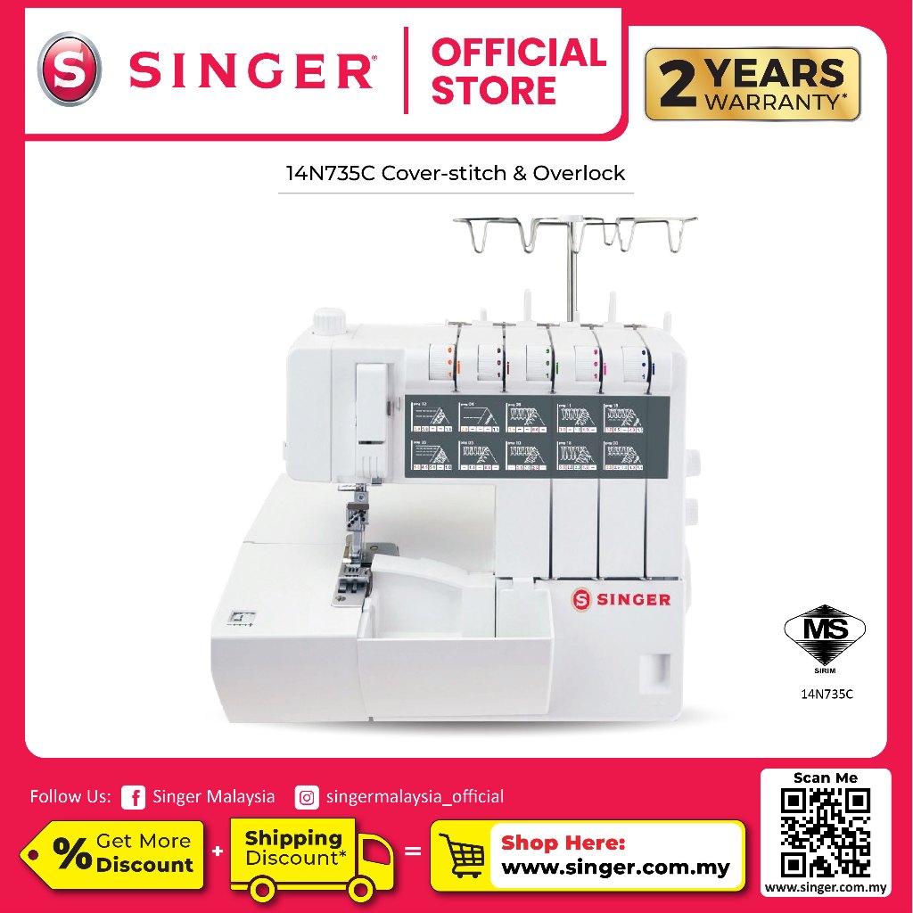 Singer Professional Portable 14N735C (Mesin Jahit Profesional) | Shopee ...