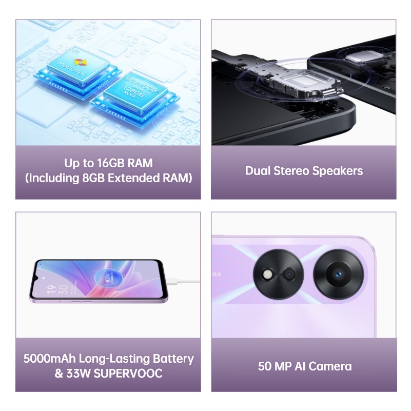 NEW OPPO A78 5G | 16GB RAM Expansion/ 256GB ROM | 33W SUPERVOOC ...