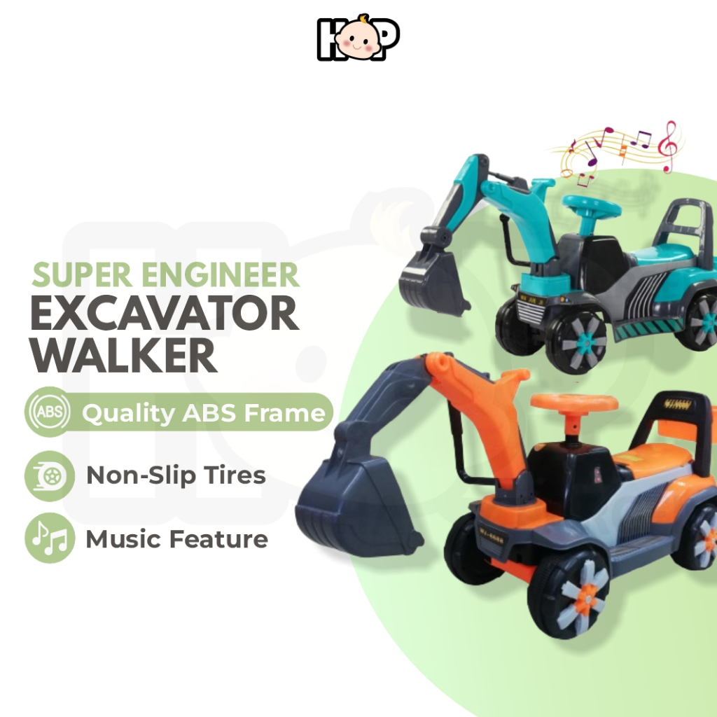 [SUPER ENGINEER] Quality ABS FRAME Push Ride Tractor Excavator Toys Vehicle Toy Engineer ...