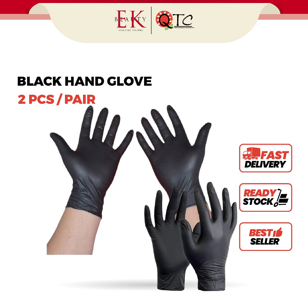 QTC Disposable Hand Glove - Black (2 Pcs/Pair) | Shopee Malaysia