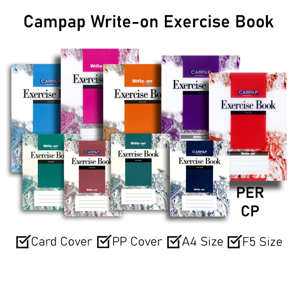 Campap Write-on Exercise Book - A4 Size / 80 Pages (CW2506) | Shopee ...