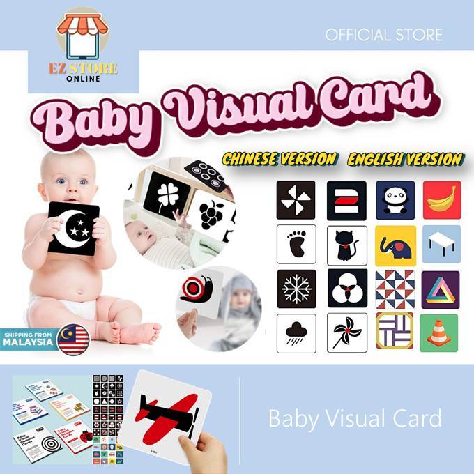 EZSTOREONLINE Montessori Baby Flash Card | Baby Sensory Cards | High ...
