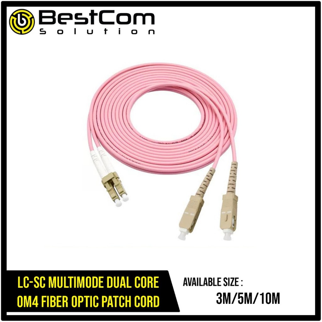 LC-SC MULTIMODE DUAL CORE FIBER OPTIC PATCH CORD OM4 | Shopee Malaysia