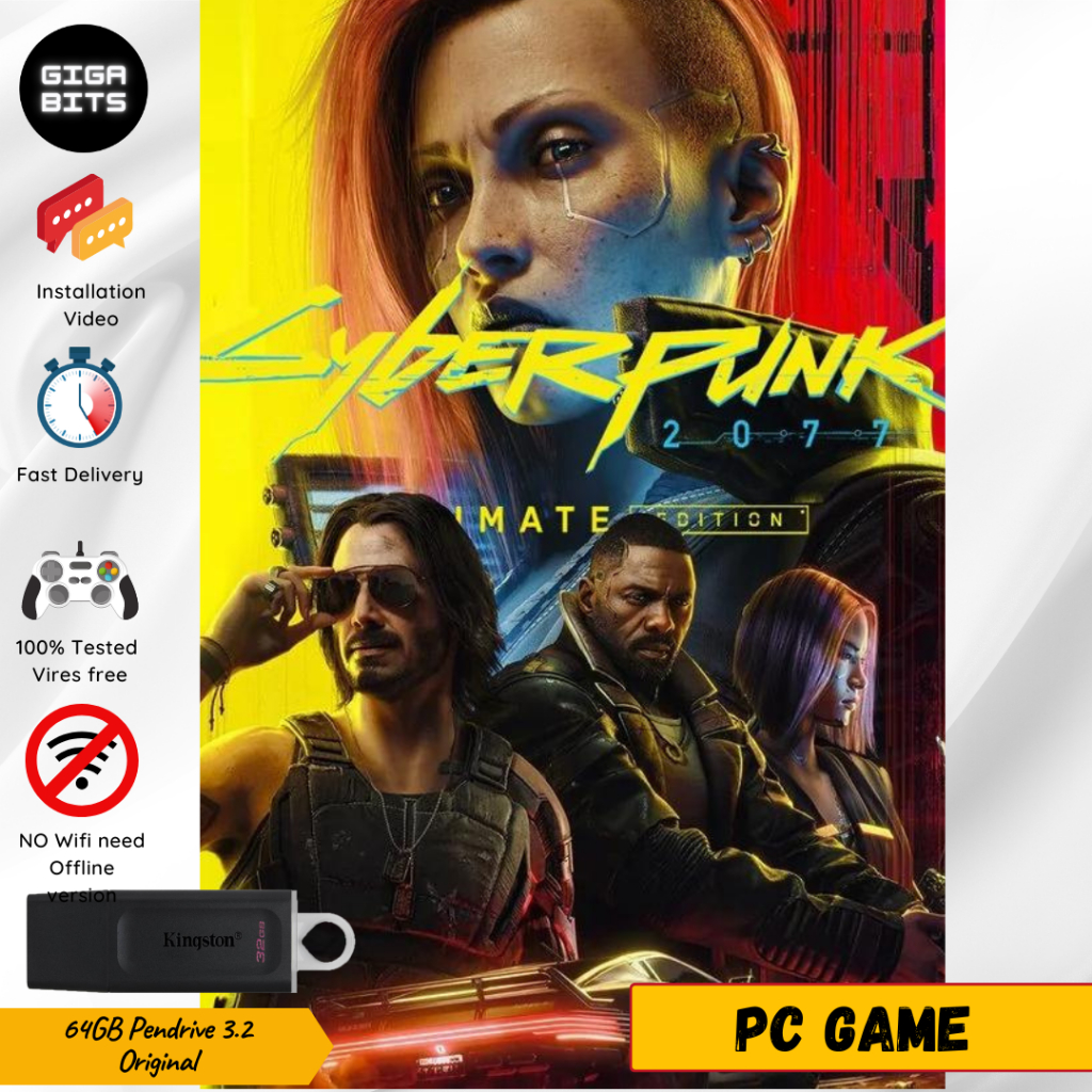 Cyberpunk 2077 V2.1 USB - [ Pendrive 64GB ] All DLCs + Bonus Content + REDmod Content full ...