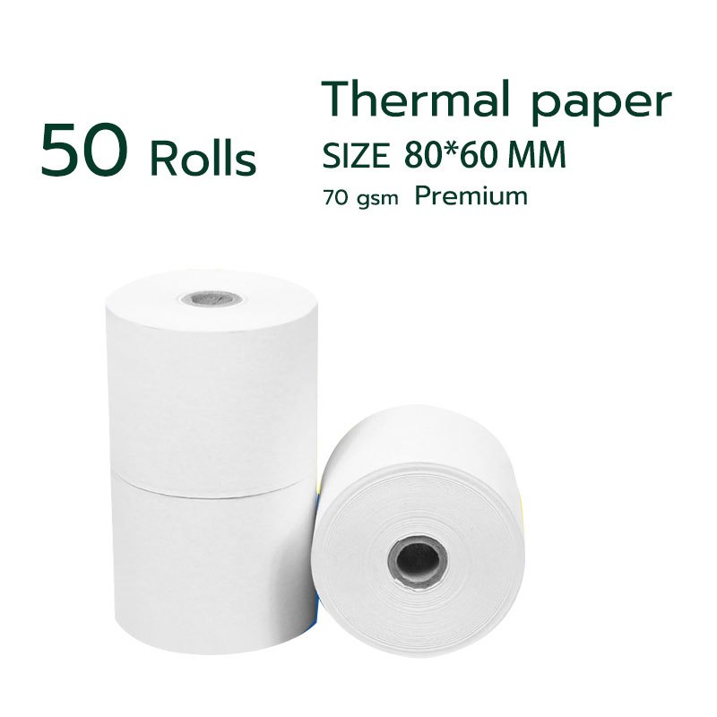 Thermal Paper Roll 80x60 (50 Rolls/Box) / Receipt Cash Register Paper ...