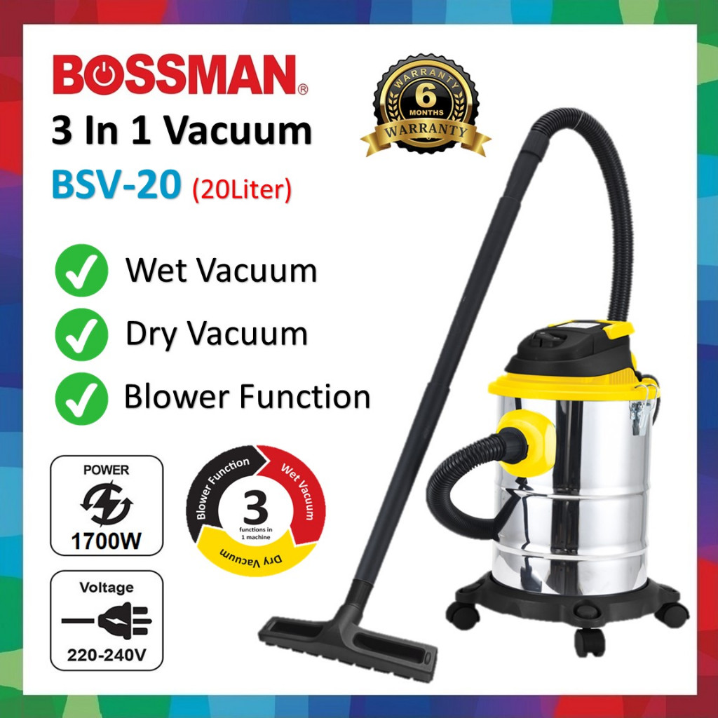 Bossman Wet & Dry Vacuum Cleaner BSV15 15L / Bossman BSV20 20L ...