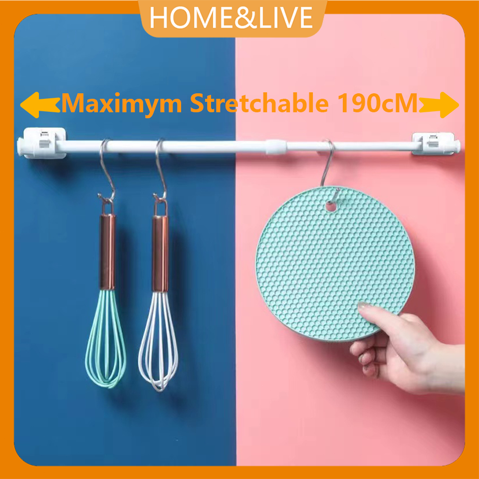 Multifunctional Adjustable Rod Bathroom Shower Curtain Rods Metal ...