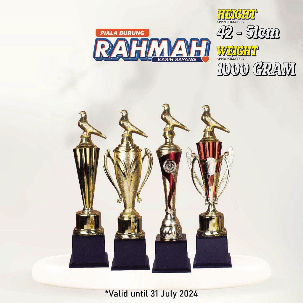 [MERDEKA PROMO] PIALA RAHMAH BURUNG (TAPAK BERAT & PRINT ATAS PLATE ...