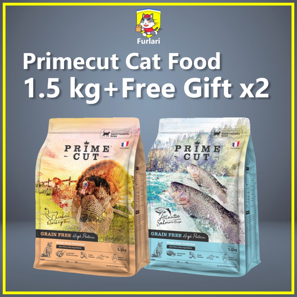 Primecut Cat Food 1.5 kg Prime Cut Chicken & Turkey / Atlantic Salmon ...