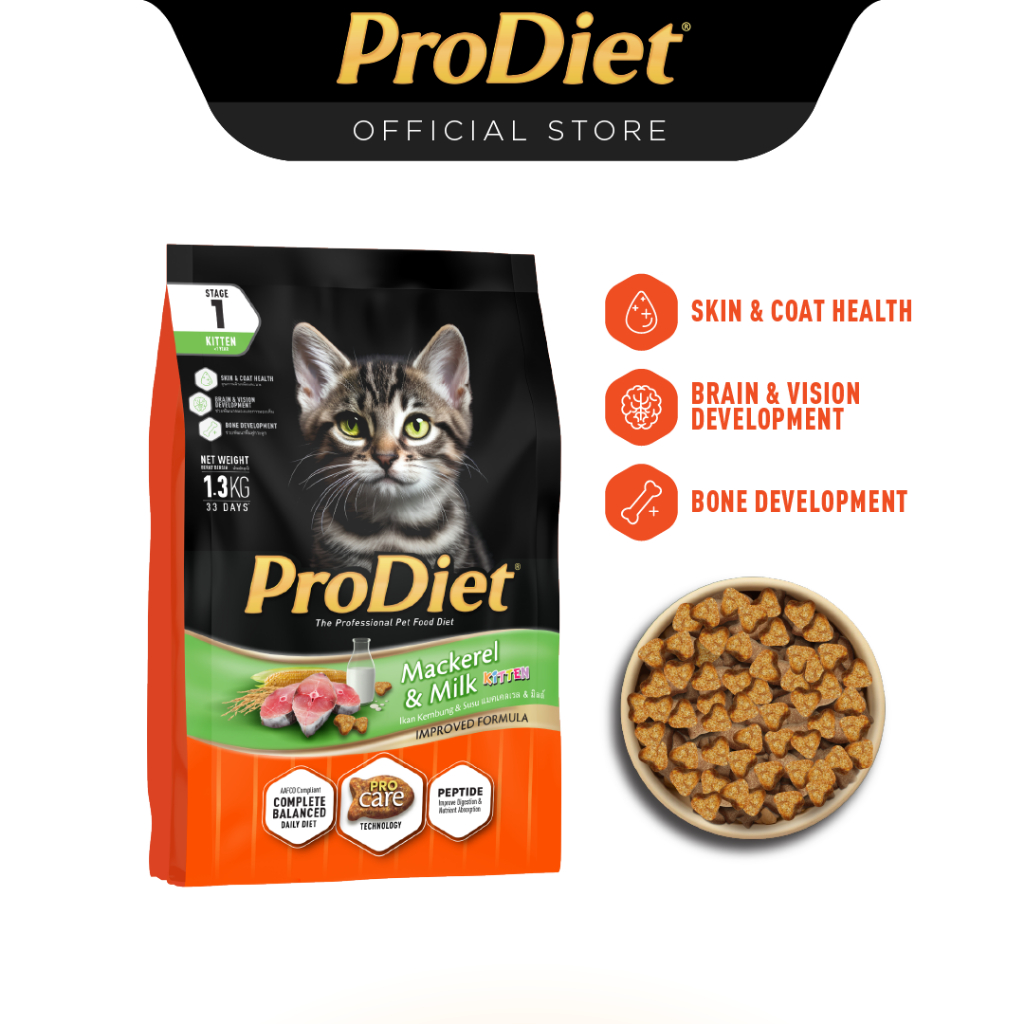 ProDiet Kitten Dry Cat Food - Milky Mackerel (1.3kg) | Shopee Malaysia