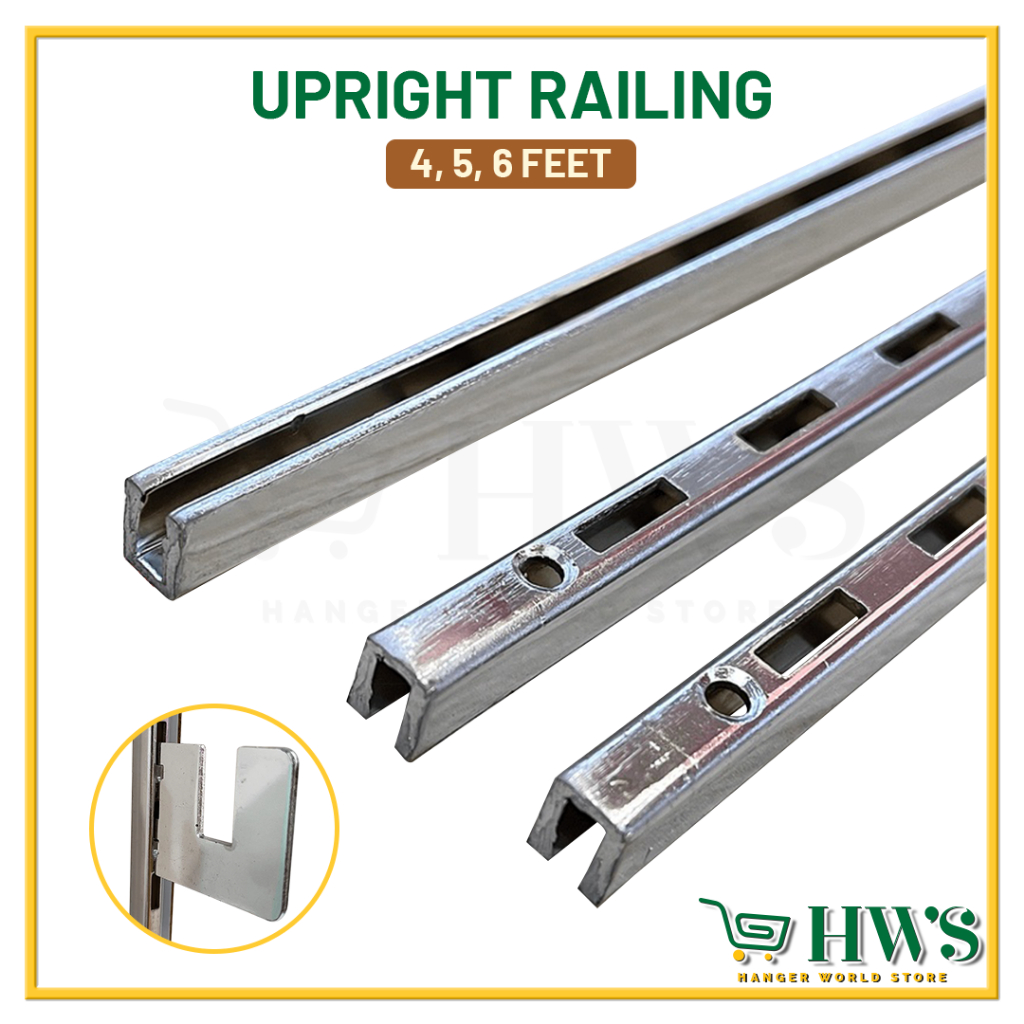 HWS A4 UPRIGHT RAILING 4, 5, 6 FEET HEAVY DUTY DISPLAY RAILING WALL ...