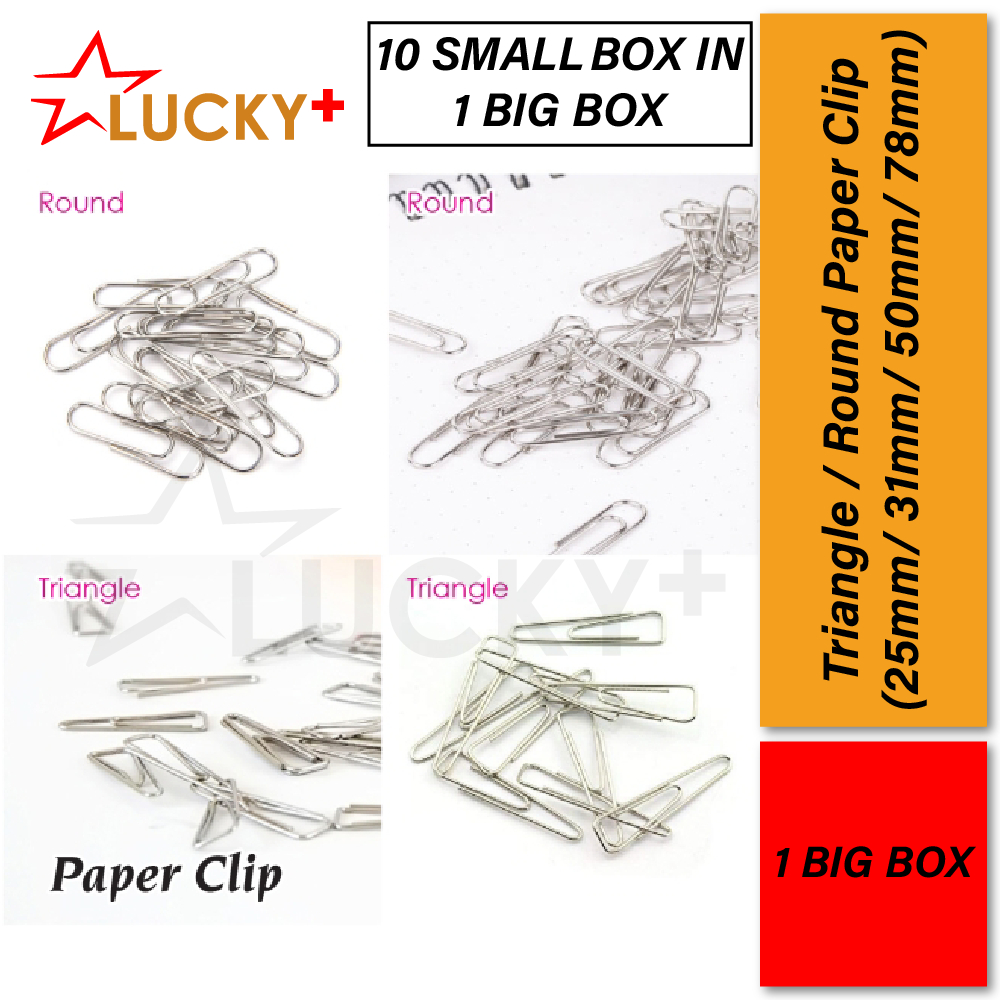 Triangle/Round Paper Clip (25mm/ 31mm/ 50mm/ 78mm)(1big box/10small box ...