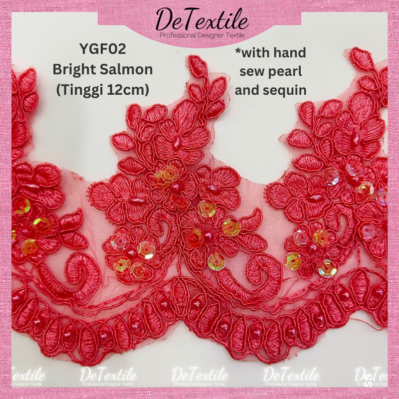 DeTextile Premium Wedding Dress Border Lace Bridal Lace With Hand Sew ...