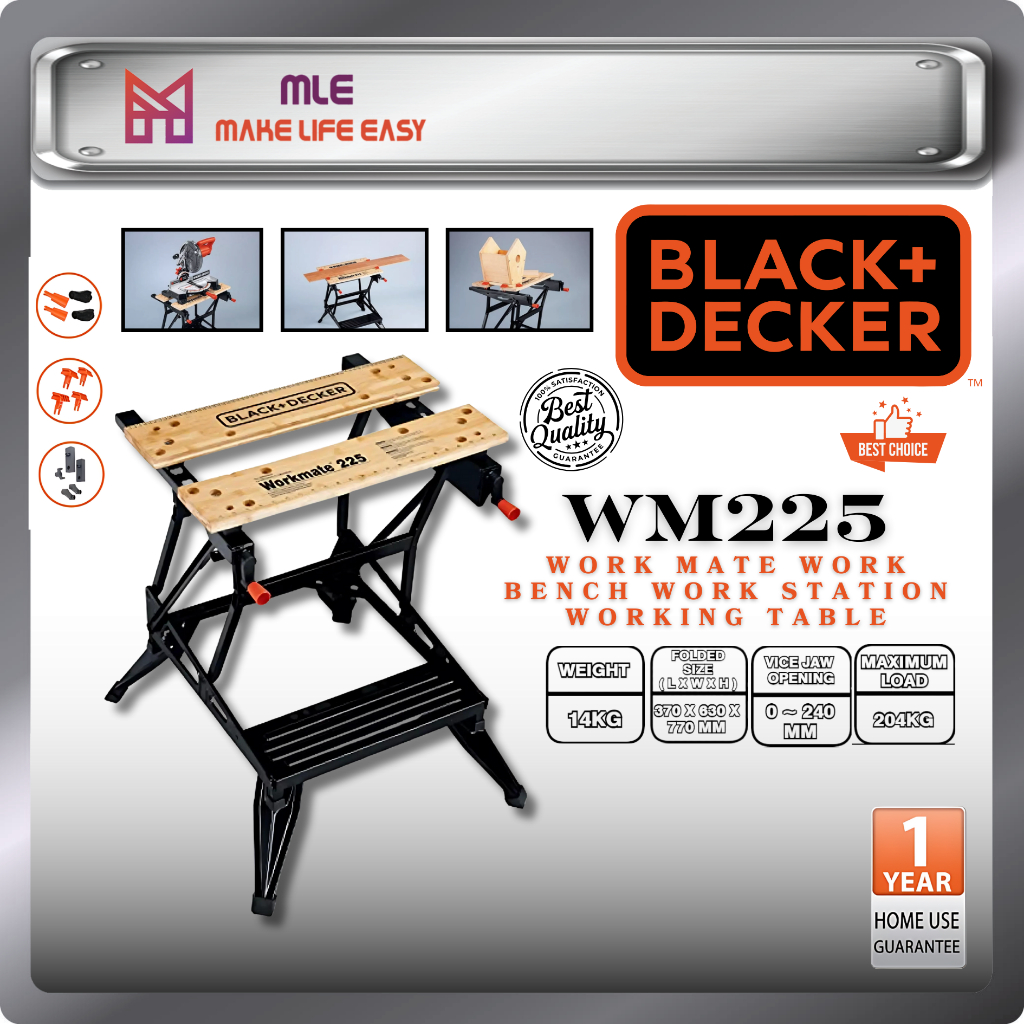 BLACK + DECKER WM225-JPR Portable Work Bench / Workmate (WM225 ...