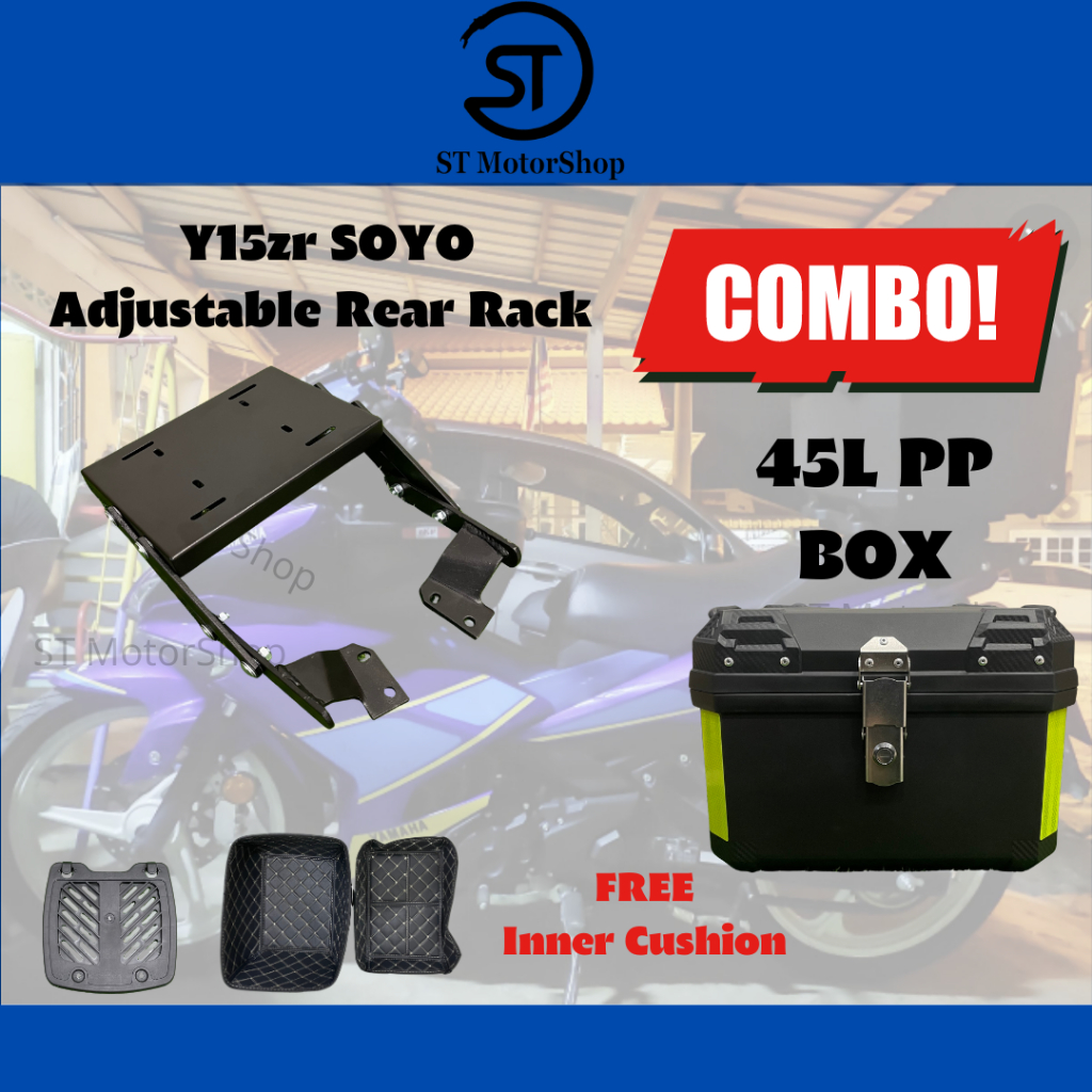 SOYO Y15zr Rack Lipat with Top Box 45l Motorcycle Box Adjustable Rear ...