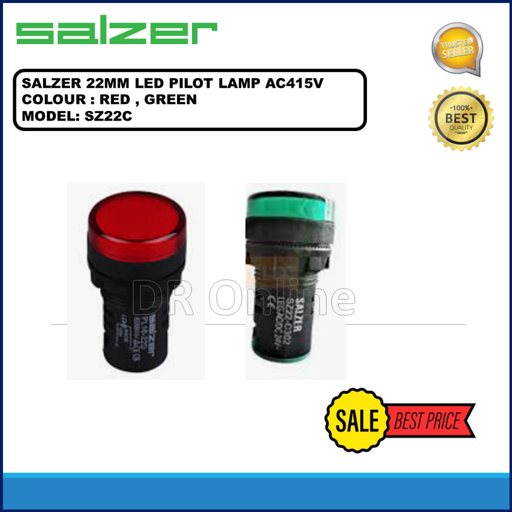 SALZER 22MM PILOT LIGHT ~GREEN / RED 415VAC, (SZ22C) | Shopee Malaysia