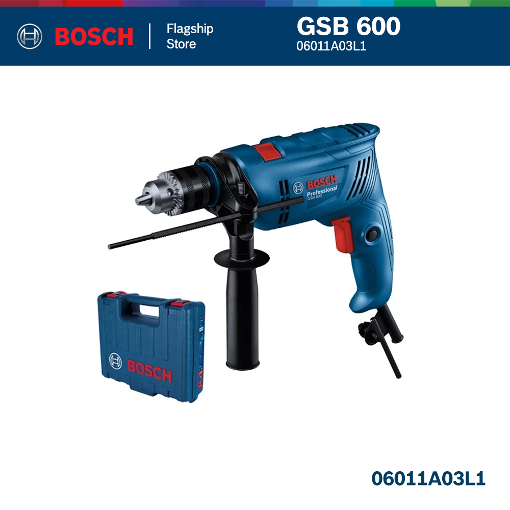BOSCH GSB 600 Professional Impact Drill With Carrying Case & 100pcs ...