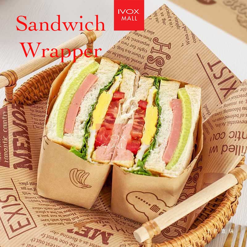 50pcs 38 x 28cm Toast/Burger/Sandwich Wrapper Paper/Baking Wrapping ...