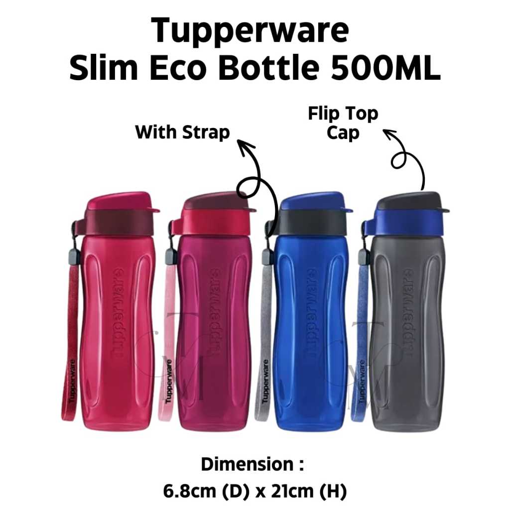 Tupperware Slim Eco Bottle with Strap 500ml (1 pc) | Shopee Malaysia