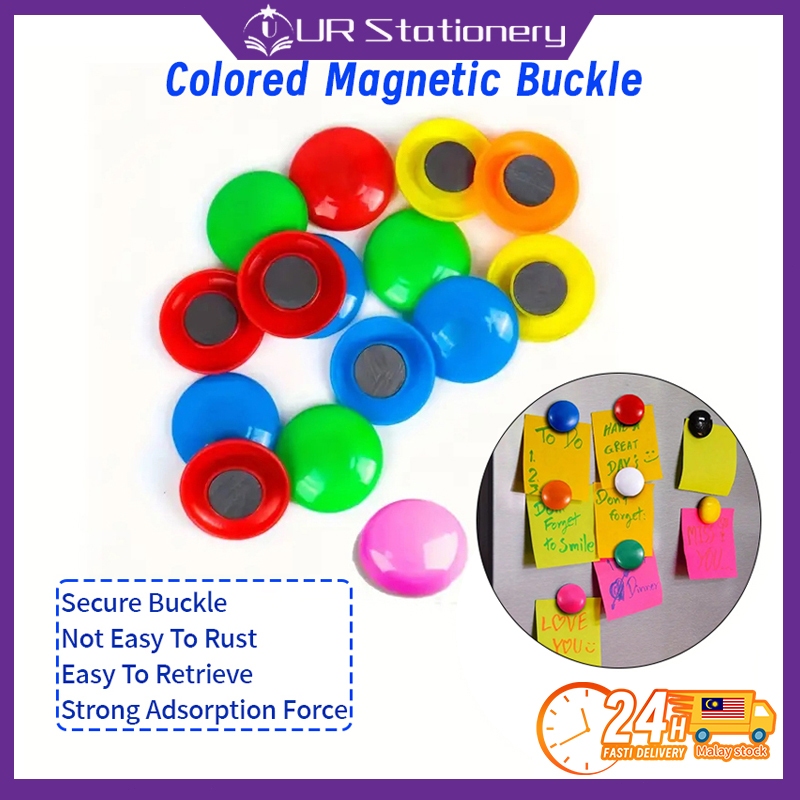 6pcs Magnet Colorful Button Memo Holder Note Refrigerator Magnetic ...