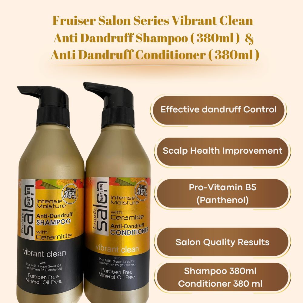 Fruiser Salon Series Vibrant Clean Anti Dandruff Shampoo 380ml & Anti ...