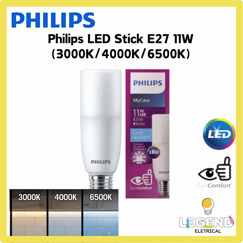 Philips LED DL Stick Bulb (11W 3000K/6500K) | Shopee Malaysia
