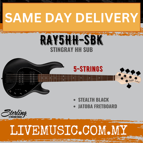 Sterling Ray5HH Stingray 5-String Electric Bass Guitar Jatoba Fretboard ...