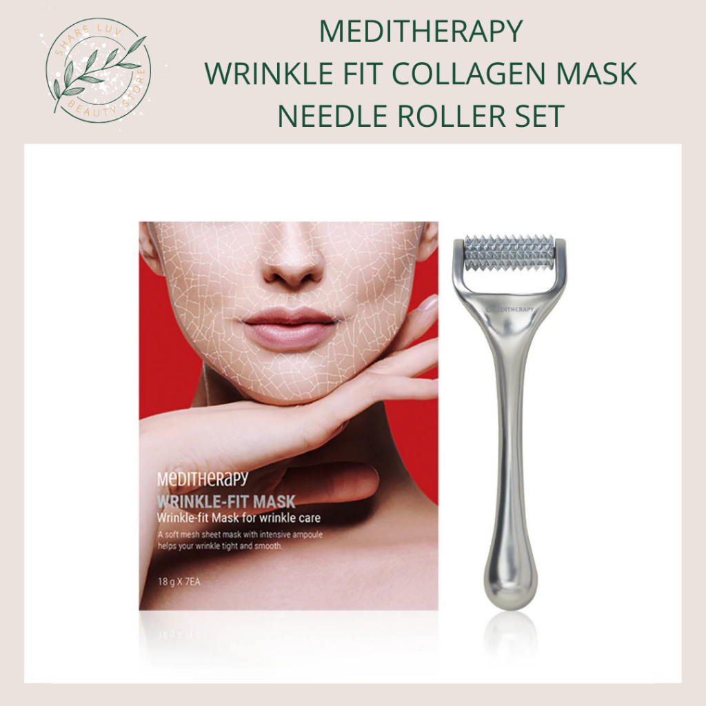 [Ready Stock] MEDITHERAPY Wrinkle Fit Collagen Mask Needle Roller Set ...