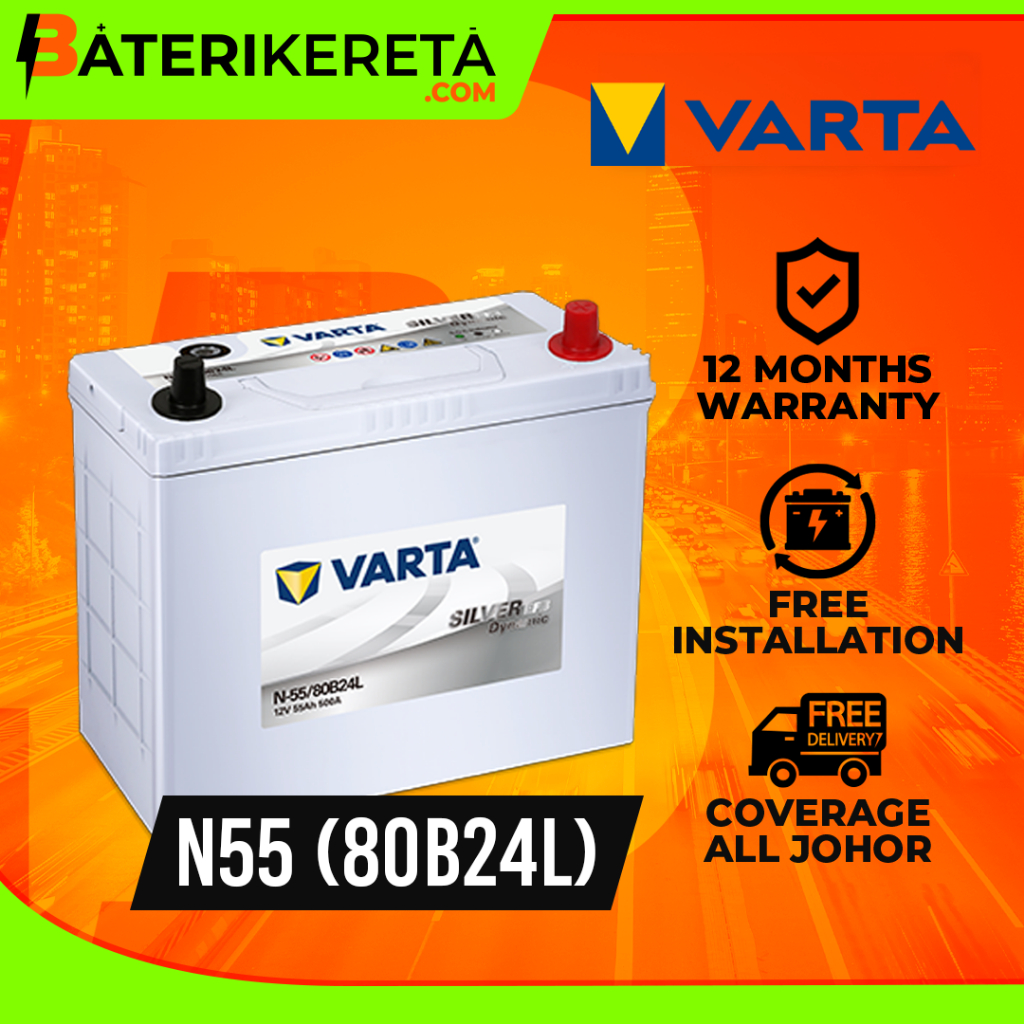 VARTA SILVER DYNAMIC EFB N55 | 80B24L CAR BATTERY | Shopee Malaysia