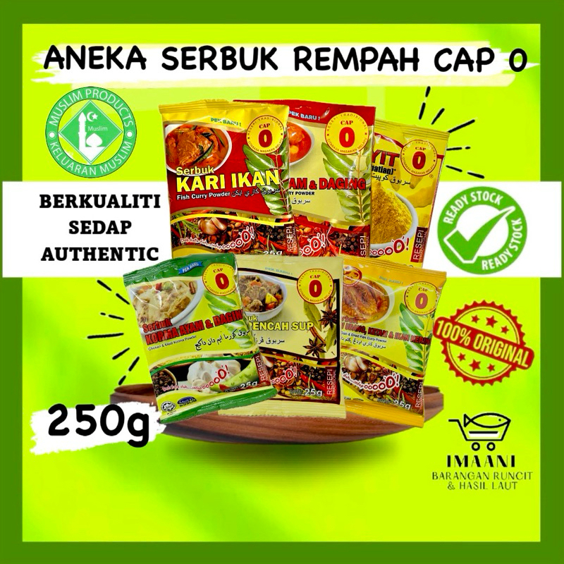 REMPAH CAP O VIRAL PEK BESAR 250G | SERBUK REMPAH KARI IKAN AYAM DAGING ...