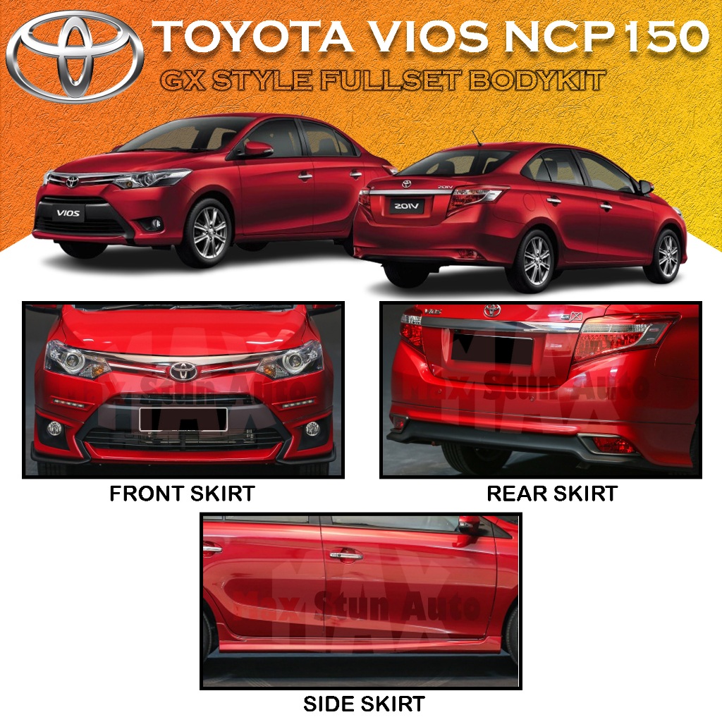 TOYOTA VIOS NCP150 VIOS 2016 FACELIFT GX STYLE BODYKIT (G-X) SKIRT LIP ...