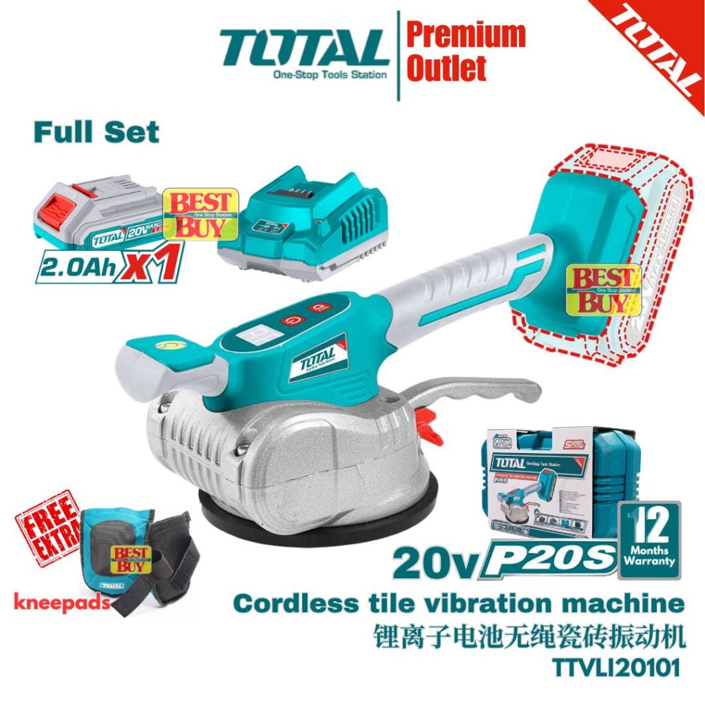 TOTAL P20s 20v series Portable cordless tile vibration machine w/free ...