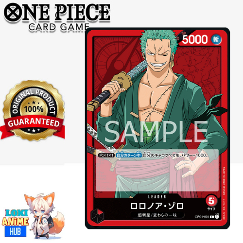 ORIGINAL Cost Roronoa Zoro Leader OP01-001 L One Piece Card Game optcg ...