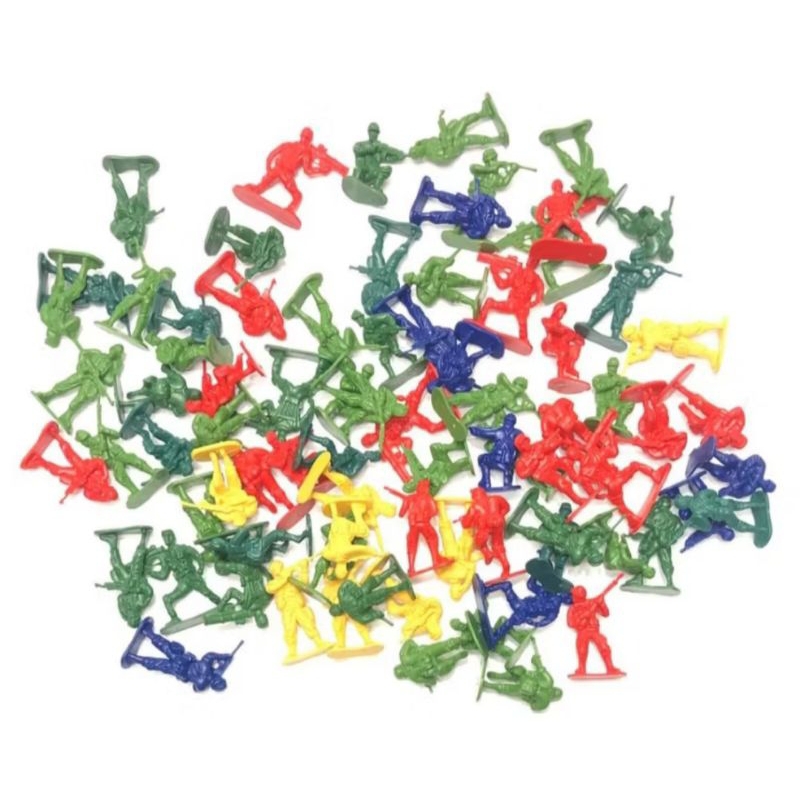 80 pcs hard mini army soldier kid collection model figures toy mainan ...