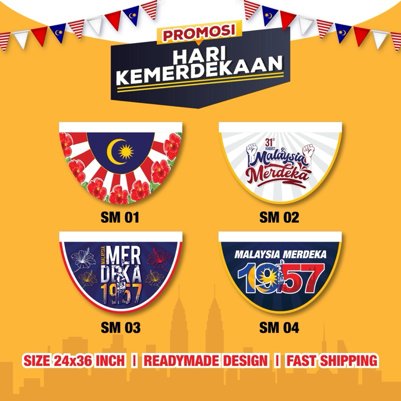 🔥FAST SHIPPING🔥Banner Hiasan Semarak Merdeka Saiz Besar 2x3kaki ...