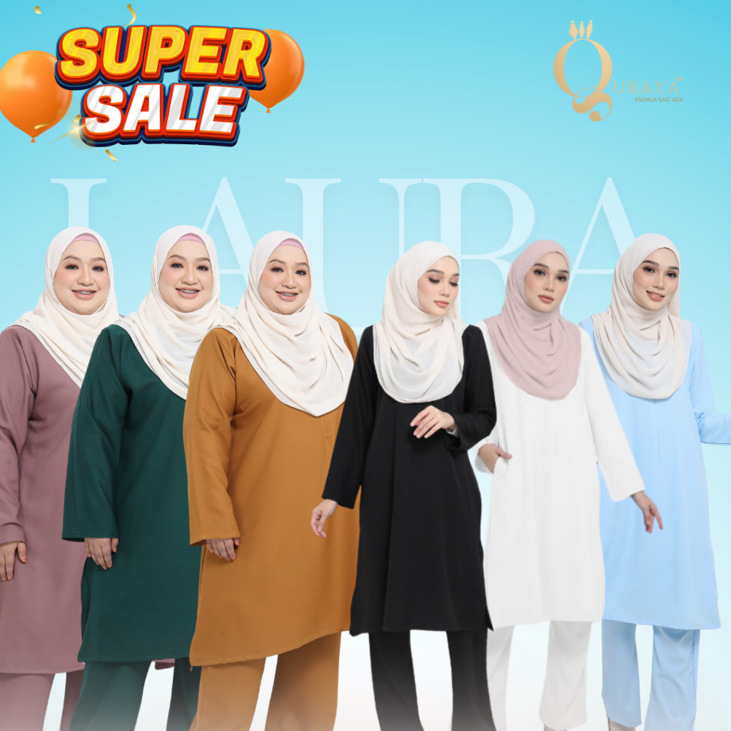 LAURA SUIT IRONLESS PLUSSIZE S HINGGA 5XL, MATERIAL COMO CREPE DARI ...