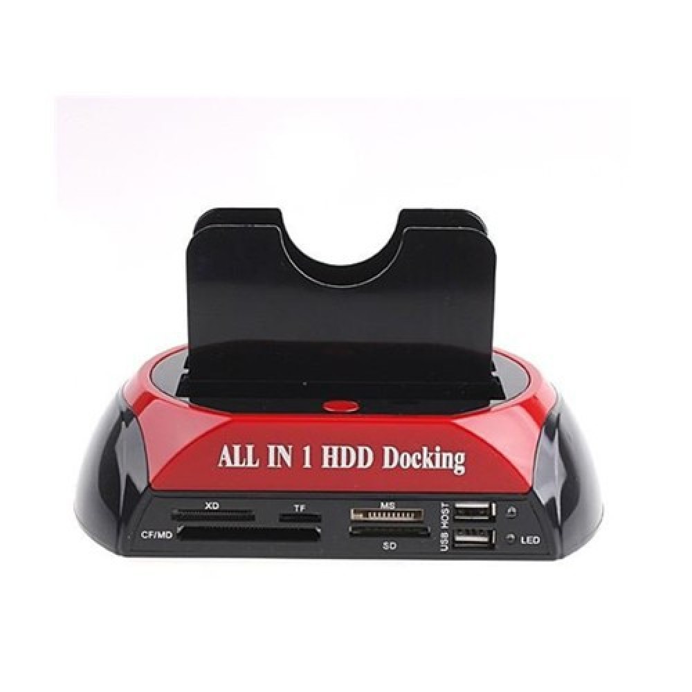 Dual SATA IDE HDD Docking Station Hard Disk Drive USB 2.0 Card Reader ...