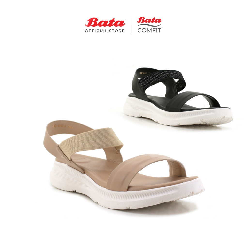 [Online Exclusive] BATA Baggy Women Black / Beige Slingback Sandal ...
