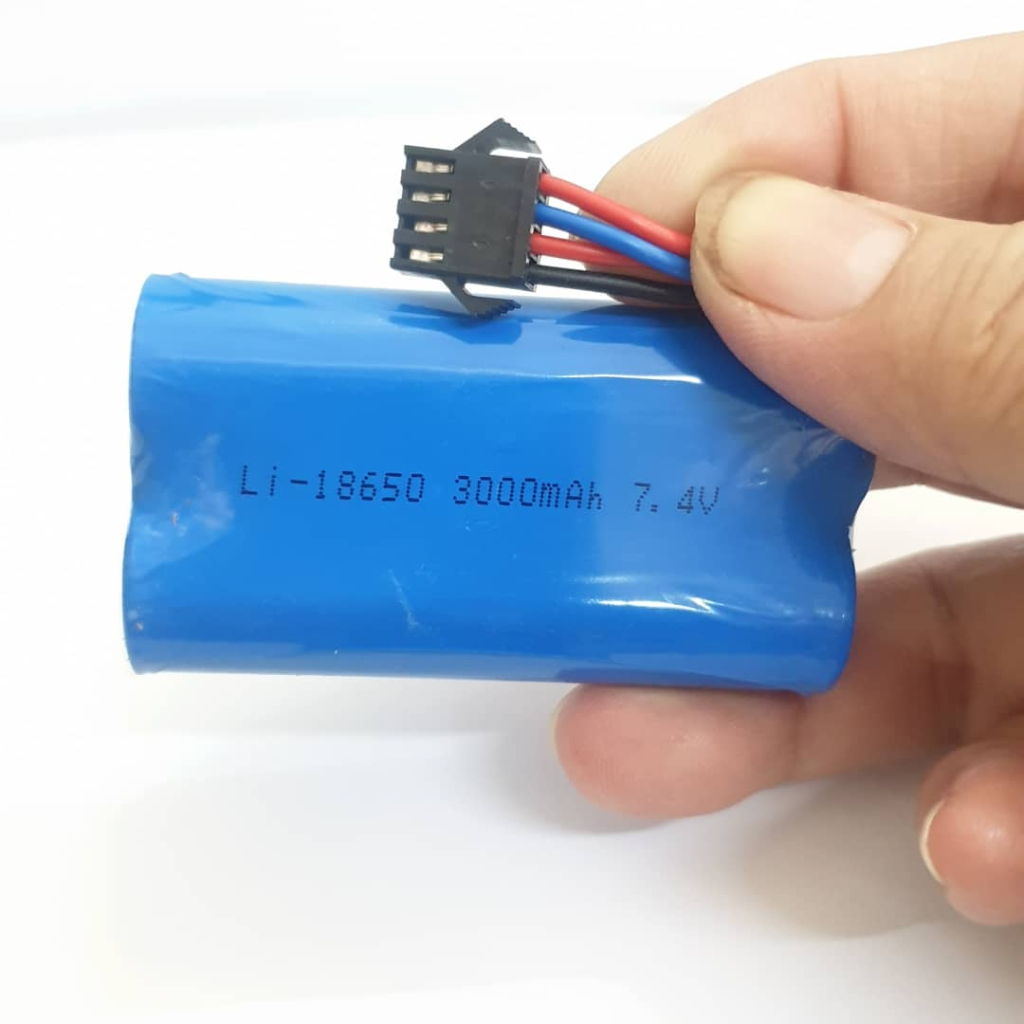 Li-ion 18650 7.4v 3000mAh with SM-4pin Battery Rechargeable for RC Car ...