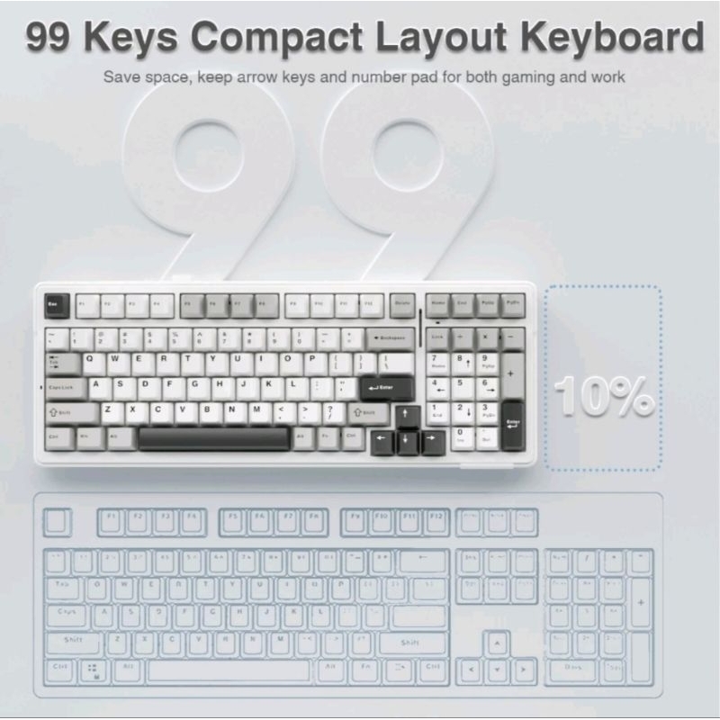 AULA F99 Customized Mechanical Keyboard 99 keys The 3 Mode Hot-swap ...