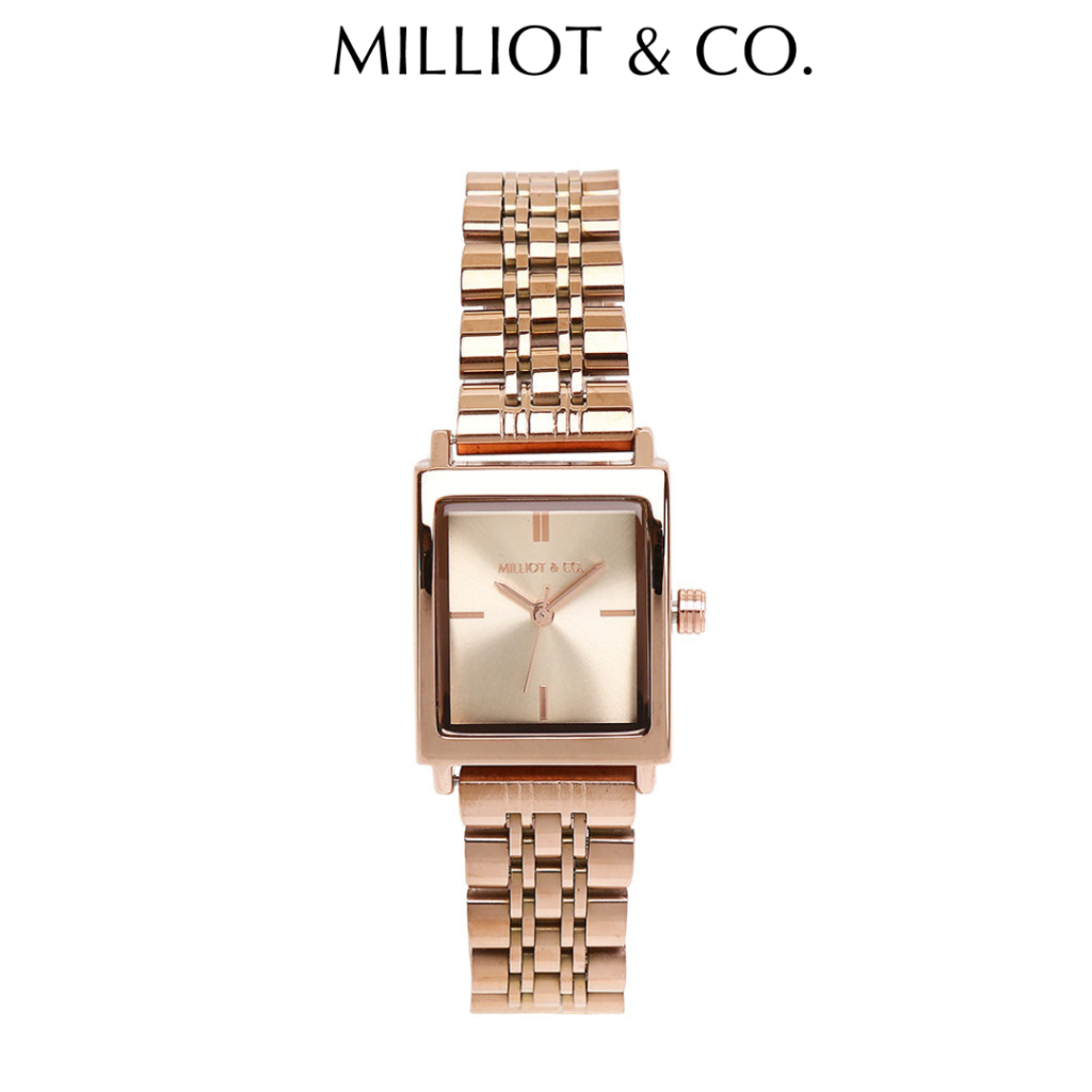 Milliot & Co Sima Rose Gold Leather/Steel Analog Watch | Shopee Malaysia