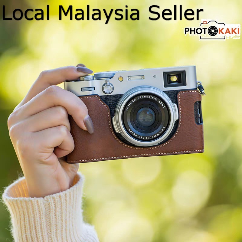 Half case for Fujifilm x100vi, Fuji X100 vi, PU leather, black brown ...