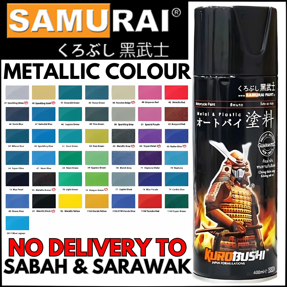 ''SAMURAI'' SPRAY PAINT (METALLIC COLOUR) | Shopee Malaysia