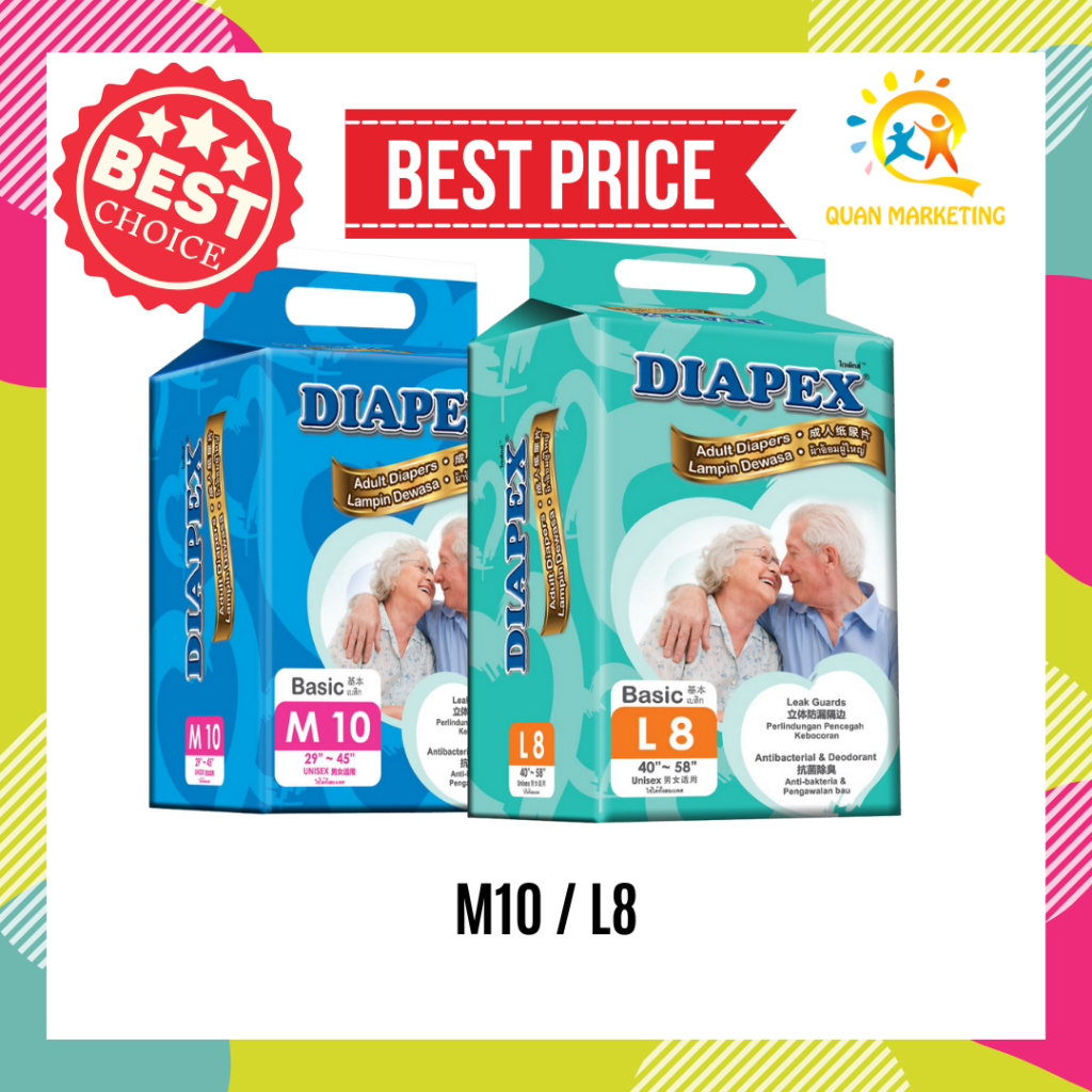 Diapex Adult Tape Diapers M10 / L8 [1 Pack] | Shopee Malaysia
