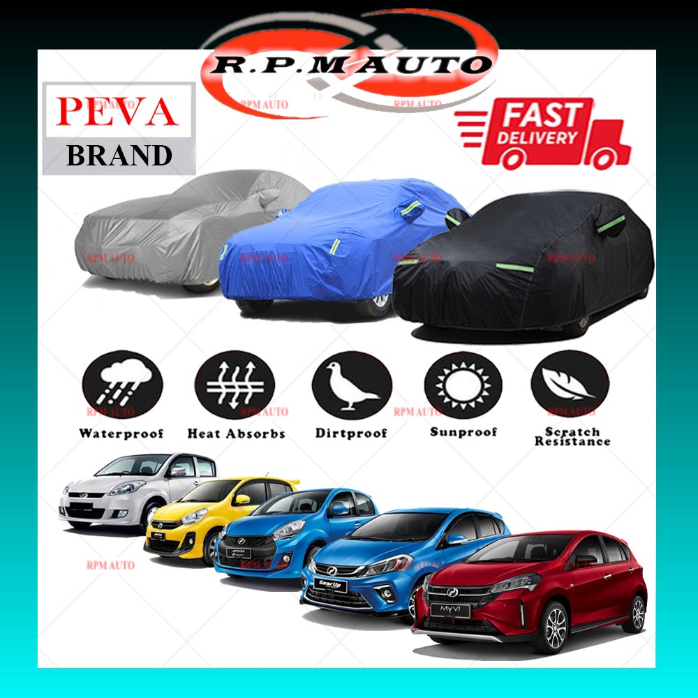 Perodua MYVI COVER PEVA Cover Outdoor Protection Resistant Water Proof ...