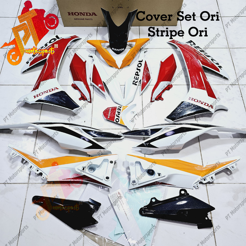 DIJAMIN 100% ORIGINAL 2022 / 2023 HONDA RSX COVER SET + STRIPE COVERSET BODY COVER RS-X REPSOL ...