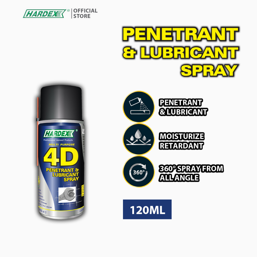 HARDEX Multi Purpose 4D Penetrant and Lubricant Spray - 120ml/200ml ...