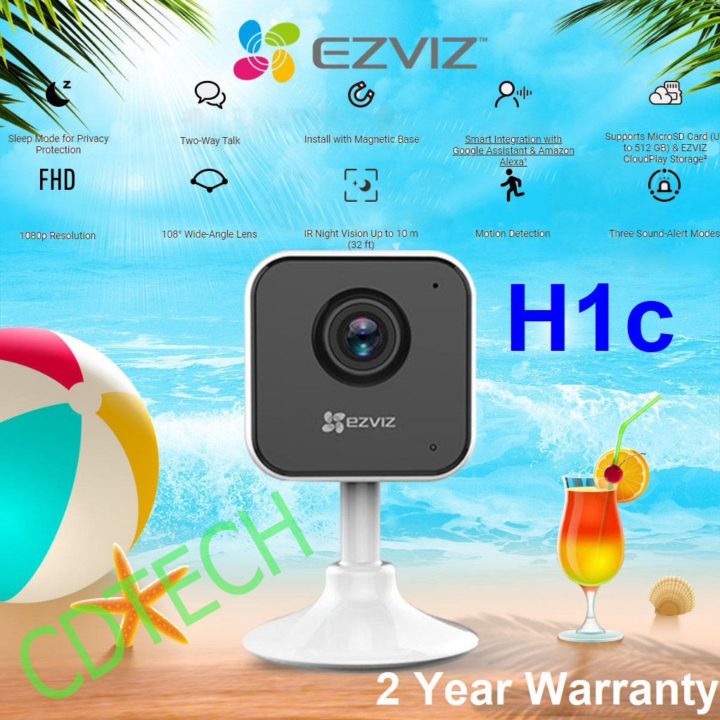 Ezviz H1c Smart Home Wi-Fi Camera 1080p FHD Motion Detection Two-Way ...