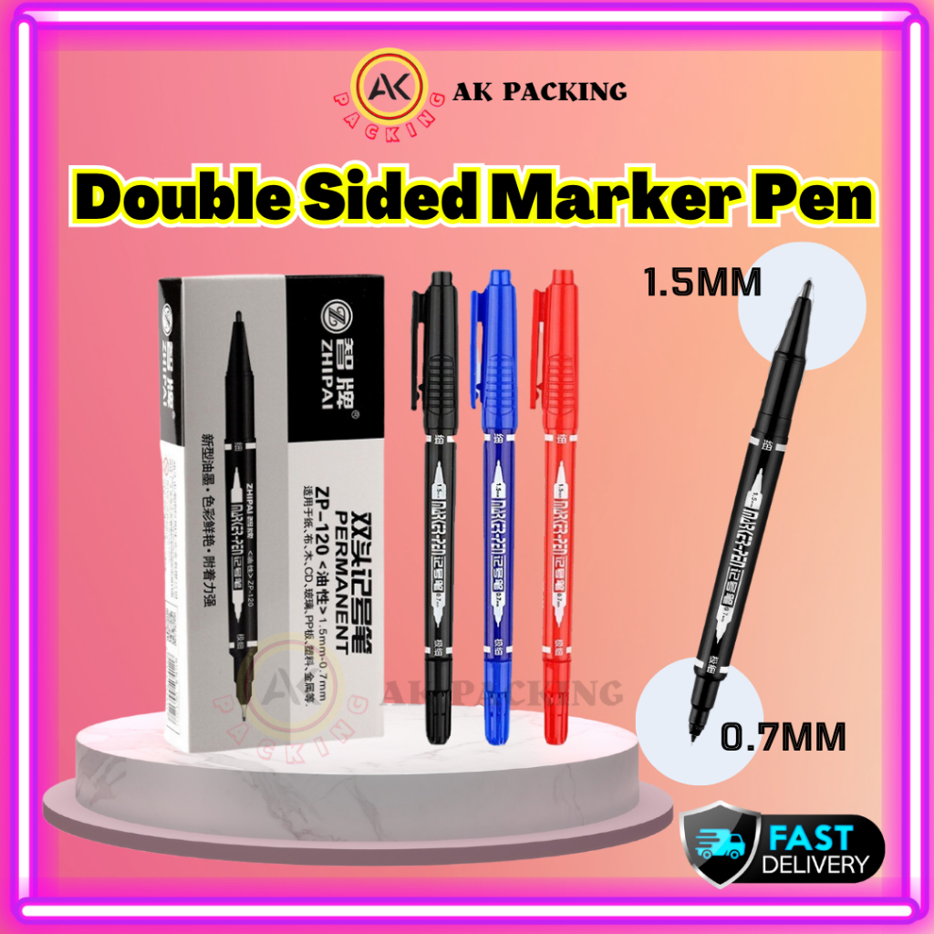 Double Sided Marker Pen with Fine and Extra Fine Points For School And ...